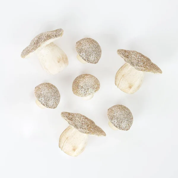 7 champignons pailletés dorés - Magasin global – Décoration, santé ...